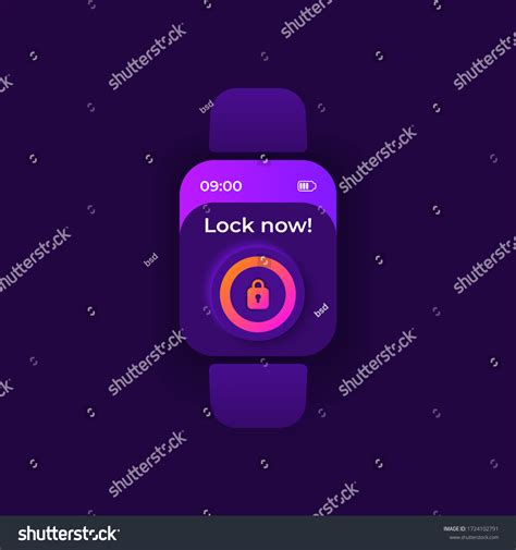 Smart Security Smartwatch Interface Vector Template Stock Vector Royalty Free 1724102791