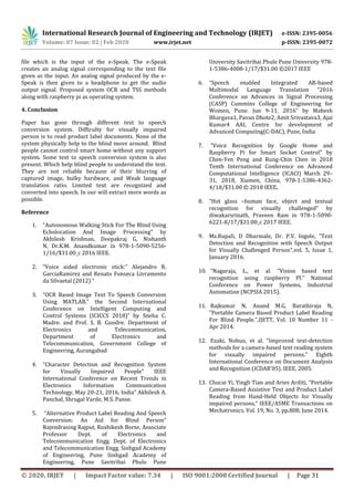 IRJET Text Reading For Visually Impaired Person Using Raspberry Pi PDF