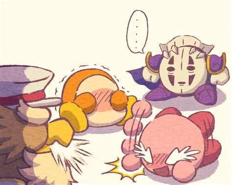 Kirby Meta Knight Waddle Dee Kaonashi And Captain Vul Kirby And 1 More Drawn By Miclot