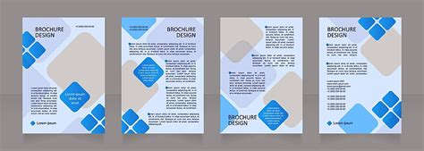 Blank Brochure Layout Design For Personal Loans Sequence Blue Printable