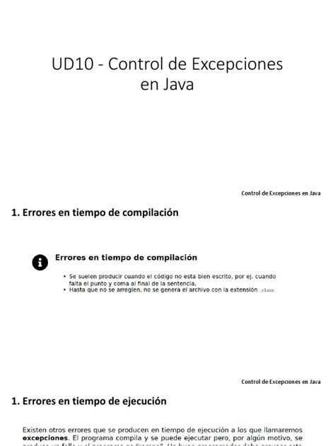 Control De Excepciones Pdf Java Lenguaje De Programación Programa De Computadora