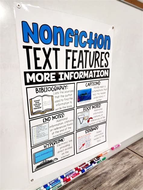 Nonfiction Text Features Anchor Chart Hard Good Option 2 Etsy