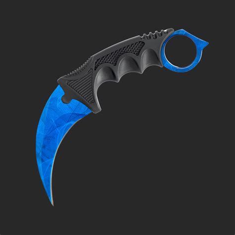 Karambit Blue Doppler Real Cs2 Custom Made Irl By Lootknife