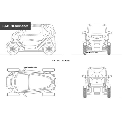 Renault Twizy Z E Vector Car Drawings