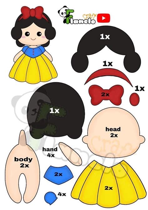 Moldes Para Hacer Princesas Disney De Fieltro09 Manua