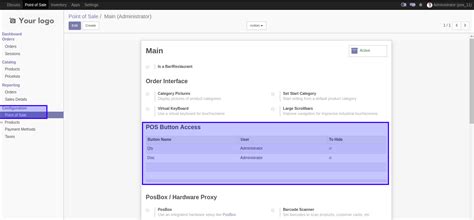 hide pos button the odoo store