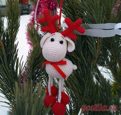 Бесплатный мастер класс по вязанию Олень на ёлочку крючком Автор опи Бесплатные схемы вязания