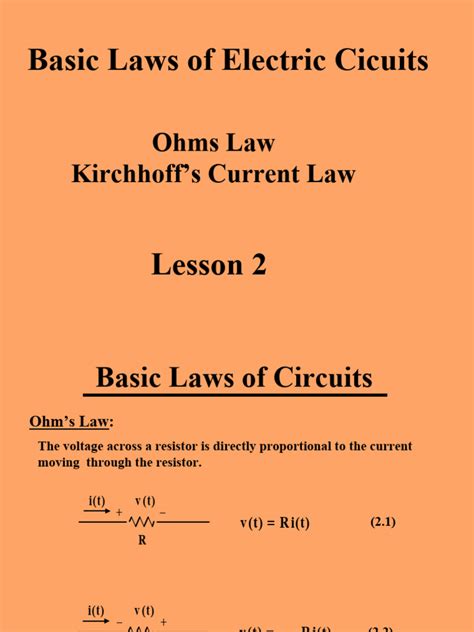 lesson 2 basic circuit laws pdf electrical resistance and