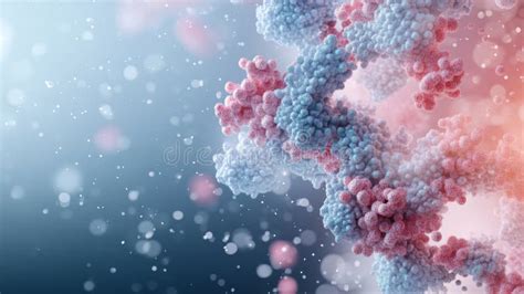 Abstract Representation Of Microscopic Structures With Colorful Cells And Molecules Perfect For