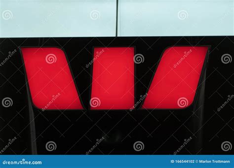 Illuminated Westpac Bank Logo Editorial Photo