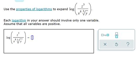 Solved Use The Properties Of Logarithms To Expand Log Each