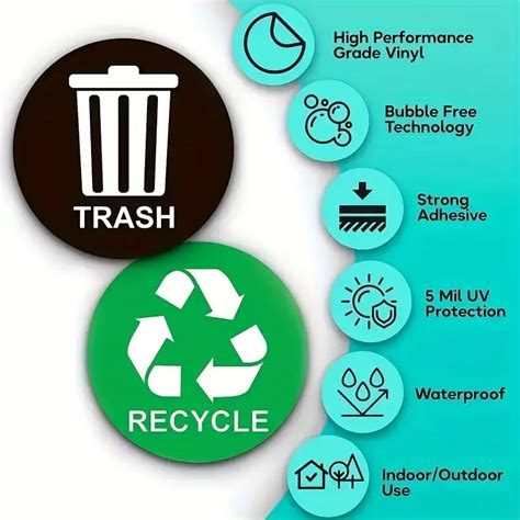 Recyclable Non Recyclable Trash Bin Labels Self {region Name}