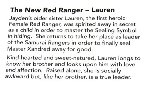 Shes Fantastic Power Rangers Samurai Red Ranger Lauren