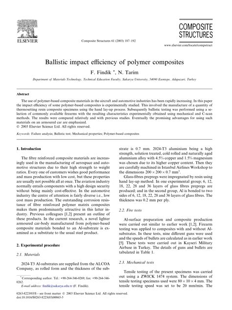 Pdf Ballistic Impact Efficiency Of Polymer Composites