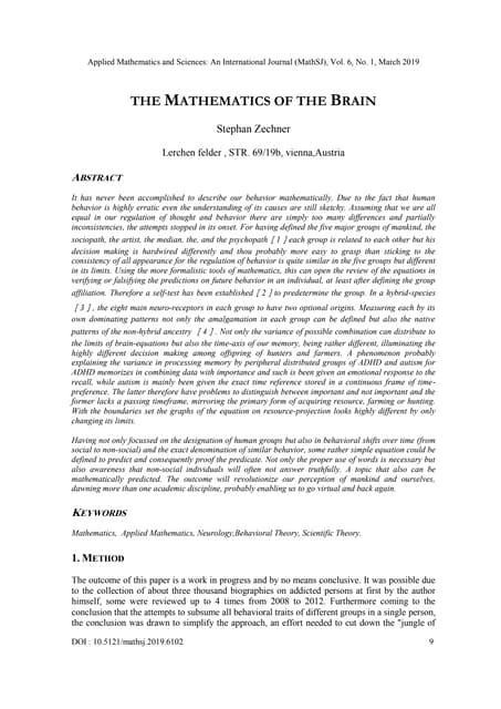 The Mathematics Of The Brain Pdf