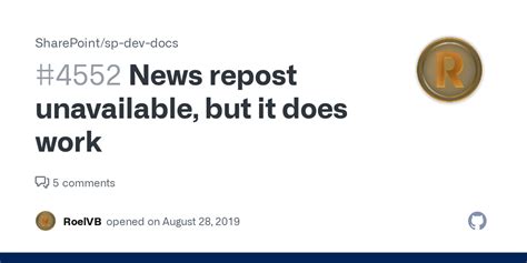 News Repost Unavailable But It Does Work Issue SharePoint Sp Dev Docs GitHub