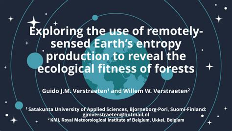 Pdf Exploring The Use Of Remotely Sensed Earths Entropy Production To Reveal The Ecological