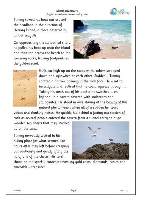 Island Adventure Story Writing By