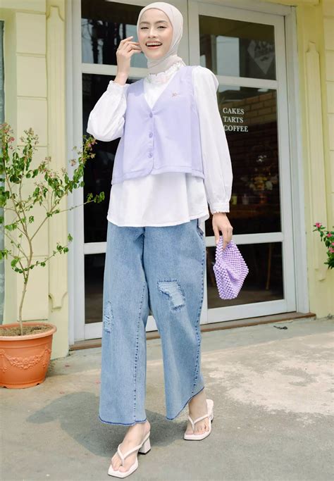 Ootd Baju Putih Dengan Celana Jeans Hijab Zalora Thread