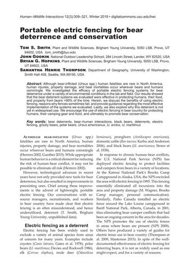 Portable Electric Fencing For Bear Deterrence And Conservation Tom S