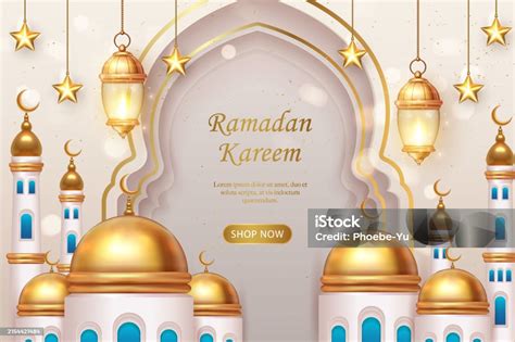3d 이슬람 전통 건축 건물 랜턴과 곡선 아치 배경이 있는 별입니다 라마단 라야 하리 이드 알 아드하 이슬람 휴일에 적합 0명에