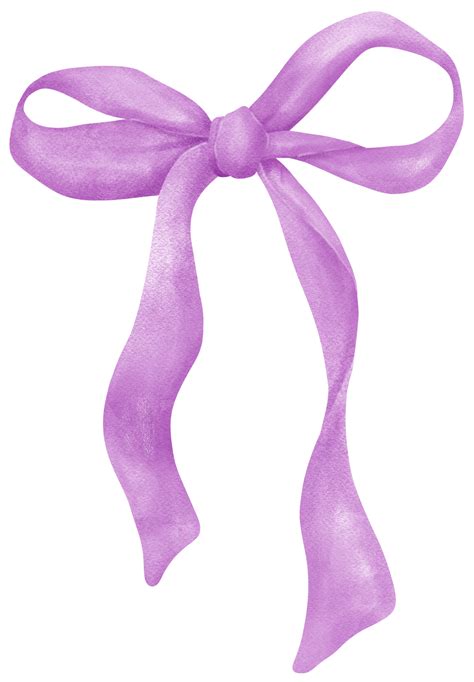 Purple Coquette Ribbon Bow Aesthetic Watercolor 42118146 Png