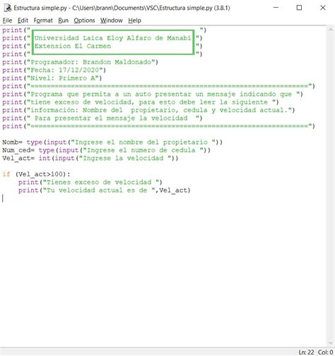programa de estructura simple diagrama de flujo y código en python