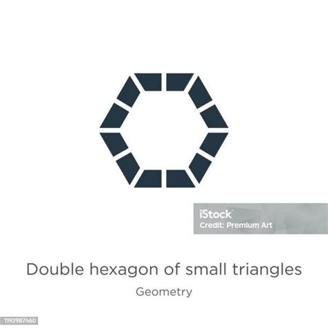 작은 삼각형 아이콘 벡터의 이중 육각형입니다 흰색 배경에 격리 된 지오메트리 컬렉션에서 작은 삼각형 아이콘의 트렌디 한 평면 이중 육각형 벡터 일러스트레이션은 웹 및 0명에