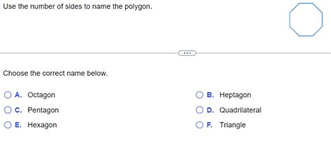 Solved Use The Number Of Sides To Name The Polygon Choose Chegg