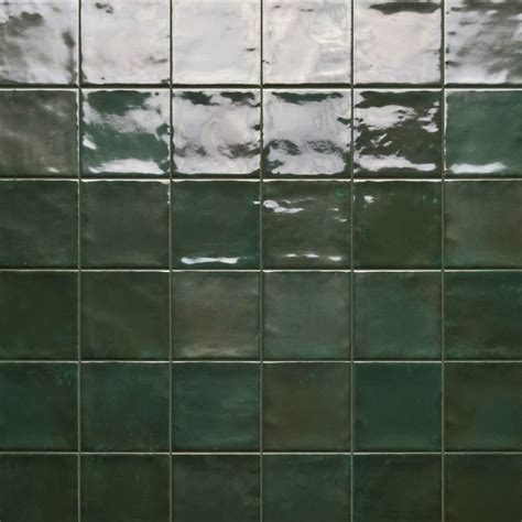 Charleston Green 4x4 Glossy Porcelain Zellige Tile