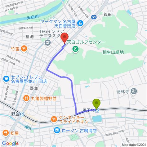 ミュージックドルチェ音楽教室の最寄駅鳴子北駅からの徒歩ルート約16分 MDATA