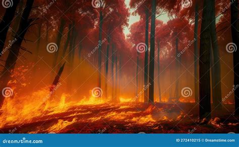 Forest Fire With Trees On Fire Stock Illustration Illustration Of Inferno Forest