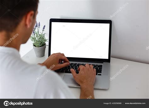 Side View Open Laptop Computer Modern Thin Edge Slim Design Stock Photo By Sinenkiy 420256566