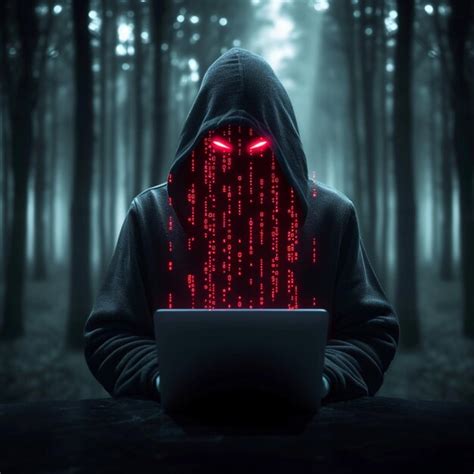 Premium Ai Image Tech Crime Scene Hacker And Binary Code In A