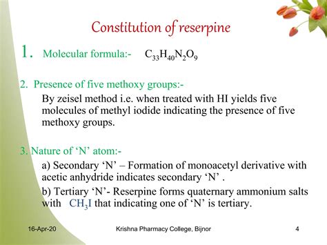 Reserpinestructure Elucidation Extraction And Isolation Pptx