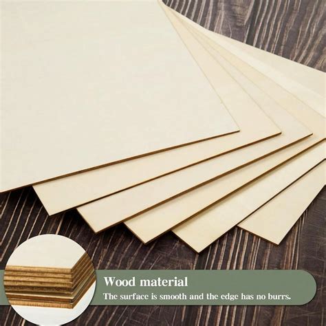 12pcs Wood Sheets For Crafts 12x12x1 12 Inch 2mm Thick Wood Sheets With Smooth Surfaces Squares