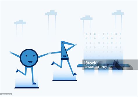 Vetores De Projeto De Caráter No Conceito De Computação Quântica Ilustração Vetorial Sobre