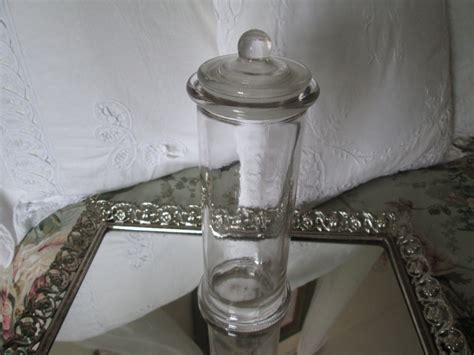 Glass Lidded Jar Vintage Apothecary Jar Straw Jar Pretzel Rod Jar Airtight Seal Anns House Of
