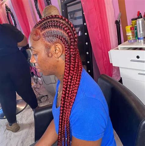 19 Bewitching Burgundy Knotless Braids To Try In 2024