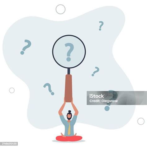 돋보기를 든 남자가 물음표를 분석합니다 근본 원인 또는 사건에 대한 분석 또는 조사 평면 벡터 그림 물음표에 대한 스톡 벡터 아트 및 기타 이미지 Istock