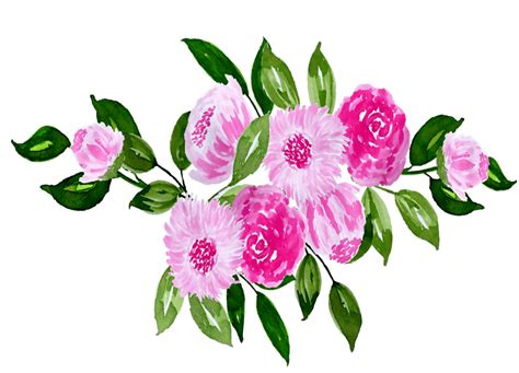 Pink And Green Flowers Pngs For Free Download