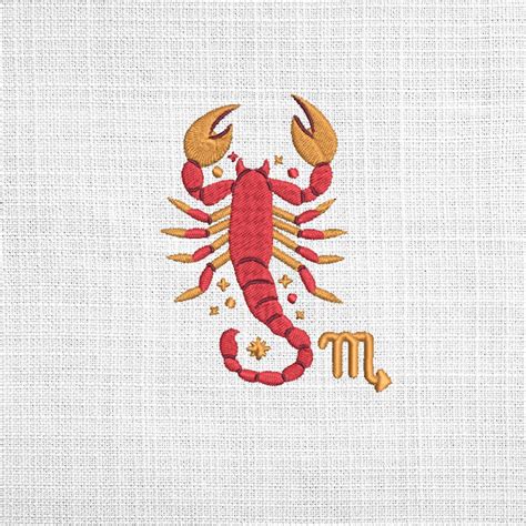 Scorpio Embroidery File Horoscope Machine Embroidery File Zodiac Machine Embroidery