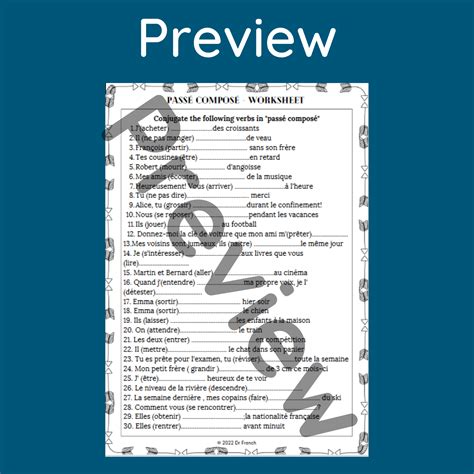 French Passé Composé With Être And Avoir Worksheet Passé Composé Activities Made By Teachers