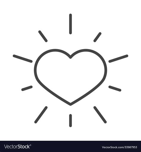 Black Heart Love Romantic Passion Line Icon Style Vector Image