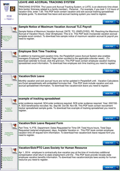 Workers Compensation Excel Spreadsheet For Vacation And Sick Accrual