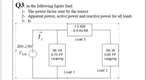 Solved Q In The Following Figure Find The Power Factor Chegg Com