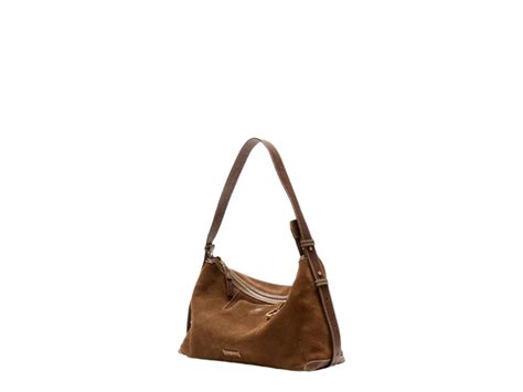 Songmont Small Yore Hobo Bag In Cow Suede Leather With Stainless Steel