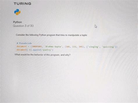 TURING Python Question Of Consider The StudyX