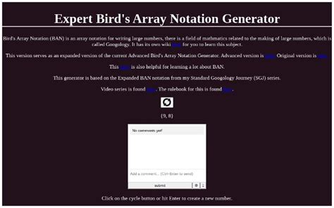 Expert Birds Array Notation Generator