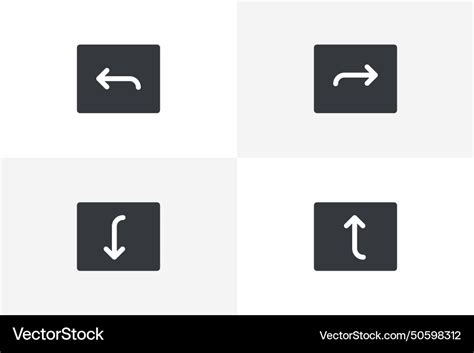 Arrow Key Icon Set Isolated Royalty Free Vector Image